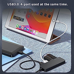 ANYPLUS USB 3.0 Hub, 4 Port USB Hub Splitter,Portable USB Adapter Mini Multiport Expander for Desktop, Laptop, Xbox, Flash Drive, HDD, Console, Printer, PC, Keyboards, HP, Dell