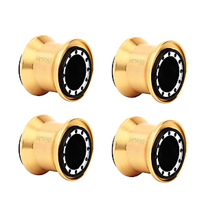 RCAWD 4Pcs Unique Design 1.0 Plus Brass Beadlock Wheel Rims for 1/18 1/24 RC Crawler TRX4M AXI24 SCX24 FCX24,48/pcs (Black)