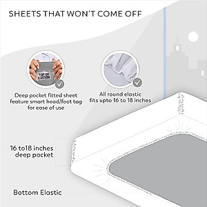 Purity Home Organic 100% Cotton Snow Full Size Bed Sheets, Percale Weave Cotton Sheet Set for Full Size Bed, Crisp, Cooling & Breathable Bed Sheets, Fits Mattress Upto 16" Deep Pocket - White
