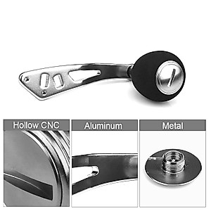 Fishing Reel Handle,Aluminum Knobs Fishing Reel Handle for Baitcasting Tackle Tools (Silver)