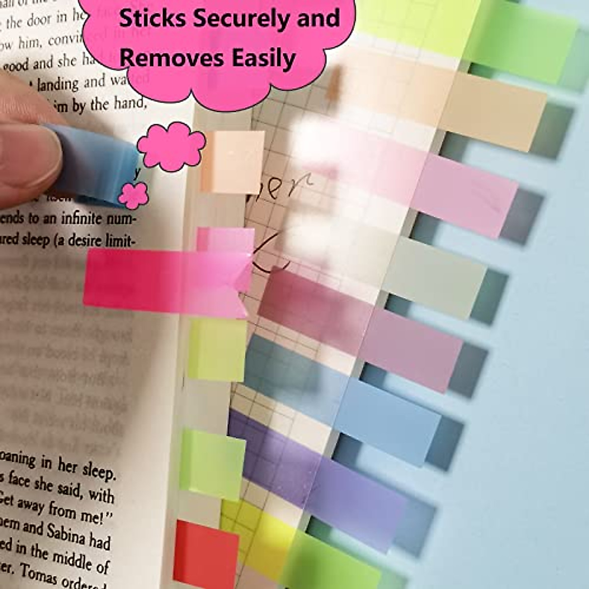 ELII 1600pcs Tabs Page Markers Sticky Index Tabs,Book Tabs Arrow Flags Transparent Sticky Notes Colored Writable and Repositionable Book Flags Annotation Tabs,Page Tabs[10 Colors, 8 Sets] (1600)