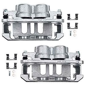 A-Premium Front Disc Brake Caliper Assembly with Bracket Compatible with Select Ford, Lincoln and Mercury Models - Crown Victoria/Town Car/Grand Marquis 2003-11, Marauder 2003-2004, 4.6L, 2-PC Set