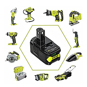 MANUFER 2Pack 6.5Ah 18V P108 Lithium-ion Battery Replacement for Ryobi 18v Lithium-ion Battery P108 P105 P102 P103 P107 P109 P104 Suit Replacement for Ryobi 18-Volt Battery