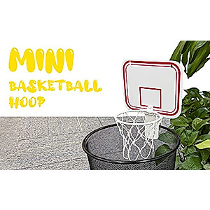 Silfrae Basketball Trash Can Mini Basketball Hoop Office Basketball Trash Can Basketball Goal for Garbage Can Office and Bed Room (Blue, 7.9 Inches * 6.3 Inches)