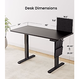 ErGear Adjustable Height Electric Standing Desk with Storage Bag Dual Monitor Wall Mount for 17 to 32 Inch