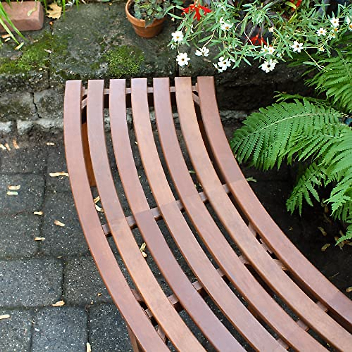 Achla Designs 125-0011 Curved Backless, Natural Bench, Oiled Finish