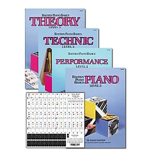 WHOMYA Bastien Piano Basics Level 2 Learning Set by Bastien - Lesson, Theory, Performance, Technique & Artistry Books & Juliet Music Piano Keys 88/61/54/49 Full Set Removable Sticker…