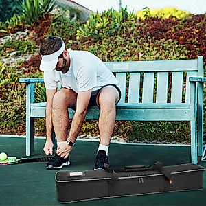 AKOZLIN Tennis Ball Hopper with Wheels Holds 150 Balls Tennis Ball Cart Sports Teaching Cart Lightweight Aluminum Alloy