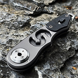 VIRENKNIFE Mini Folding Knife, Swivel Open Pocket Knife, Small EDC Knife with Pocket Clip and Glass Breaker for Men Women, Sharp Camping Survival Hiking Knife