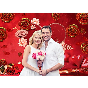 CYLYH 7x5ft Valentine's Day Backdrop Beautiful Blossom Love Heart Valentine's Day Party Bridal Shower Wedding Anniversary Decoration Valentine's Day Banner D556