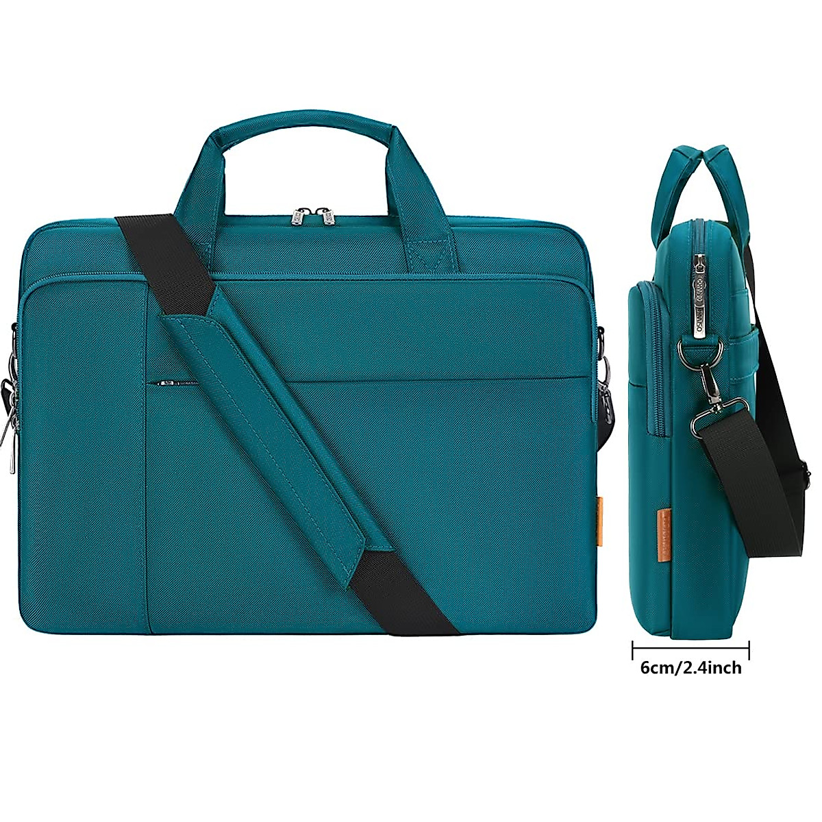 DOMISO 17.3 inch Laptop Bag Business Briefcase Water-resistant Notebook Messenger Shoulder Bag for 17.3" Macbook Pro 17/Dell/MSI GS73VR Stealth Pro/Lenovo IdeaPad/HP Envy,Turquoise