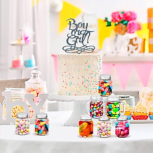 Mifoci 100 Pieces 1 oz Mini Mason Jar Drinking Glasses with Lids Mason Jar Cups Mason Jar Mugs with Handles Mason Jar Shot Glasses Set for Home Picnic Party