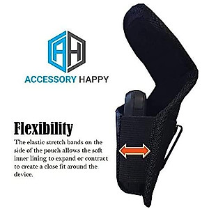 AH Military Grade Canvas Horizontal Men Cell Phone Belt Holder for iPhone 11 12 X Max iPhone 6s 6 Plus 7 Plus 8 Plus Rugged Clip Nylon Phone Belt Pouch Cell iPhone Holster with Belt Loop Fits Otterbox