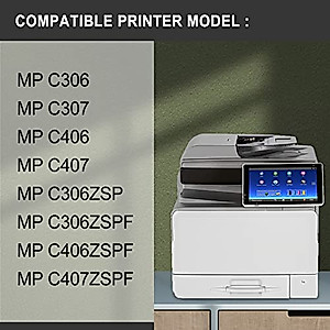 SJD JUHASG Compatible 842094 Toner Cartridge Replacement for Ricoh MP C306 C307 C406 C407 C306ZSP C306ZSPF C406ZSPF C407ZSPF Printer MP C406 Toner Cartridge(1 Pack, Yellow), JS-MP C406