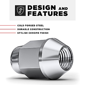 White Knight M12x1.50 Bulge Acorn Lug Nuts for Selective Aftermarket and Factory Wheels, Easy to Install, Durable Carbon Steel with Stylish Triple Layered Chrome Finish - 1707S-4AM (4 Pack)