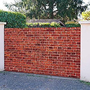 Red Brick Wall Party Backdrop, Large Fabric Red Brick Sign Photo Backdrops Background for Baby Shower Birthday Party Wedding Graduation Home Decoration Photo Booth Prop Banner, 72.8 x 43.3 Inch