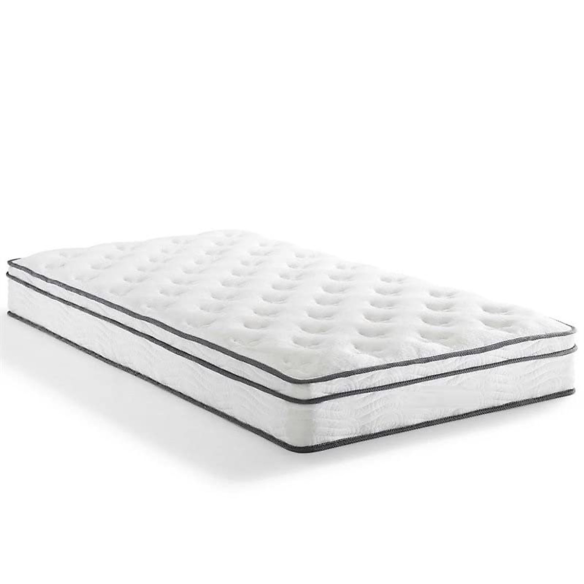 Allora 8" Twin Innerspring Mattress Quilted Pillow Top - Individually Encased Pocket Coils in White