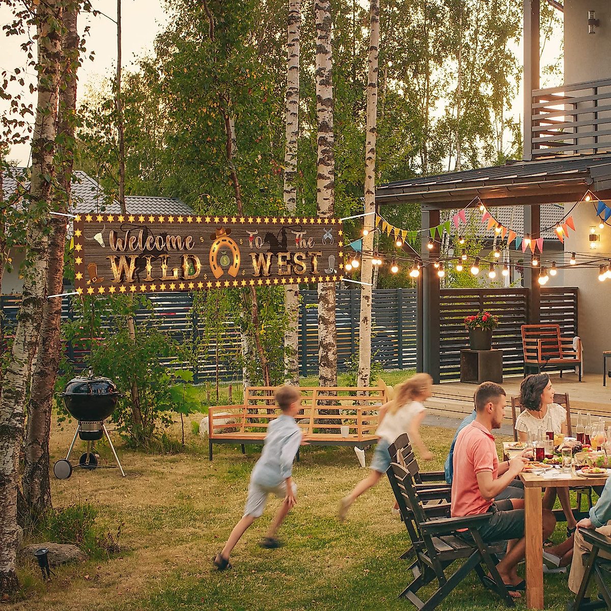 Kimini-Ki Brown Welcome to the Wild West Banner, Western Cowboy Mexican Theme Banner, Wild West Party Decoration, Western Cowboy Decorations for Party