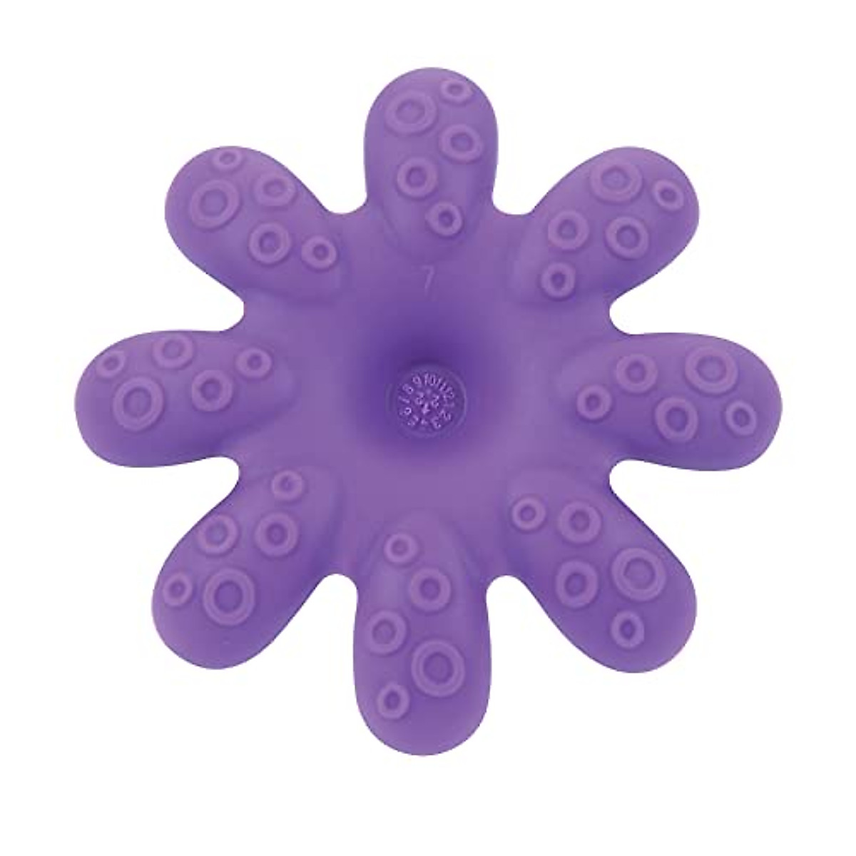 Nuby Geo Zoos Massaging Teether - Baby Teething Toy - Soft Easy Grip - 3+ Months - Purple Octopus