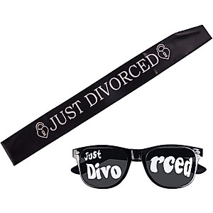 Black And Gold Divorce Party Decoration Balloon Paper Flower Ball Set Spiral Ornament Just Divorced Sash