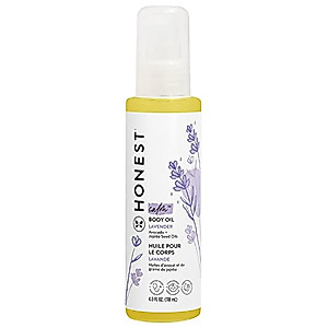 The Honest Company Lavender Infused Calming Body Oil | Gentle for Baby | Organic, Plant-Based, Hypoallergenic | 4.0 fl oz