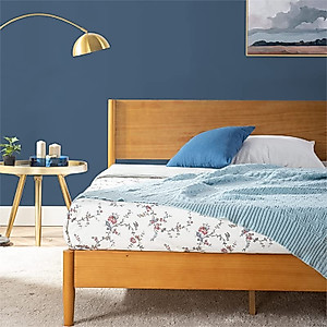 ZINUS Allen Mid Century Wood Platform Bed Frame / Solid Wood Foundation / Wood Slat Support / No Box Spring Needed / Easy Assembly, Full, Brown