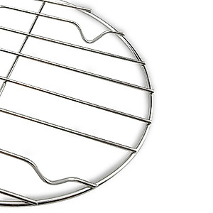SHERCHPRY Round Baking Rack Metal Grill Rack Round Wire Rack Stainless Steel Cooling Racks Pizza Baking Rack for Oven Air Fryer