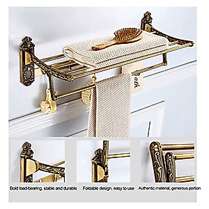 Towel BAR Rack Towel Rail for Bathroom,Punch-Free Bath Hand Towel Holder,Bathroom Towel Rail,European Antique Bathroom Rack Space Aluminum Towel Bar/Towel Rack (Color : Double Rod, Size : Christmas