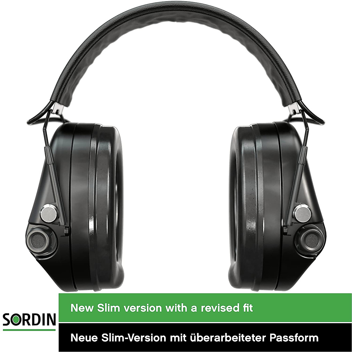 Sordin Supreme Pro-X Slim SFA Hearing Protection - Active Ear Defenders - Attenuation Ring for Increased SNR (31 dB) - Green