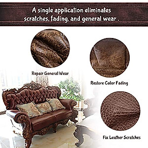 NADAMOO Dark Brown Leather Recoloring Balm with Mink Oil Leather Conditioner, Leather Repair Kits for Couches, Restoration Cream Scratch Repair Leather Dye for Vinyl Furniture Car Seat, Sofa, Shoes