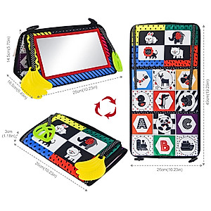 Coolplay Baby Mirror Toys with Soft Cloth Book Infant Toys High Contrast Book Newborn Babies Gifts Baby Book