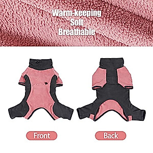 LIANZIMAU Dog Cold Weather Coats Fleece Dog Coat with Legs Warm Coats & Jackets Dog Pajamas for Small Medium Large Pet Indoor & Outdoor Wear