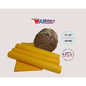 Goldenrod Tissue Paper 15 Inch X 20 Inch - 100 Sheet Pack Premium Tissue Paper By A1 bakery supplies