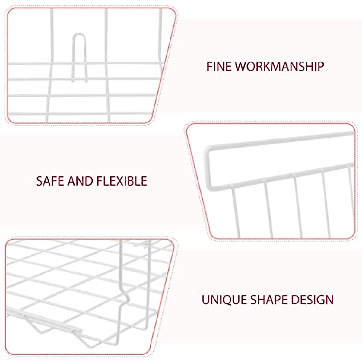 DOITOOL Under Cabinet Shelf Basket Organizer Rack Under Cabinet Drawer Organizer under Cabinet Storage Organizer Self Adhesive under Desk Drawer Desk Accessories Organizer