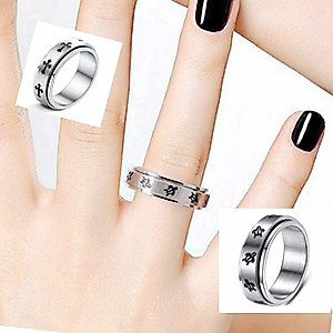 CSIYANJRY99 Cute Turtle Relieving Stress Anxiety Ring Inspirational Turtle Spinner Ring for Women Men (11)