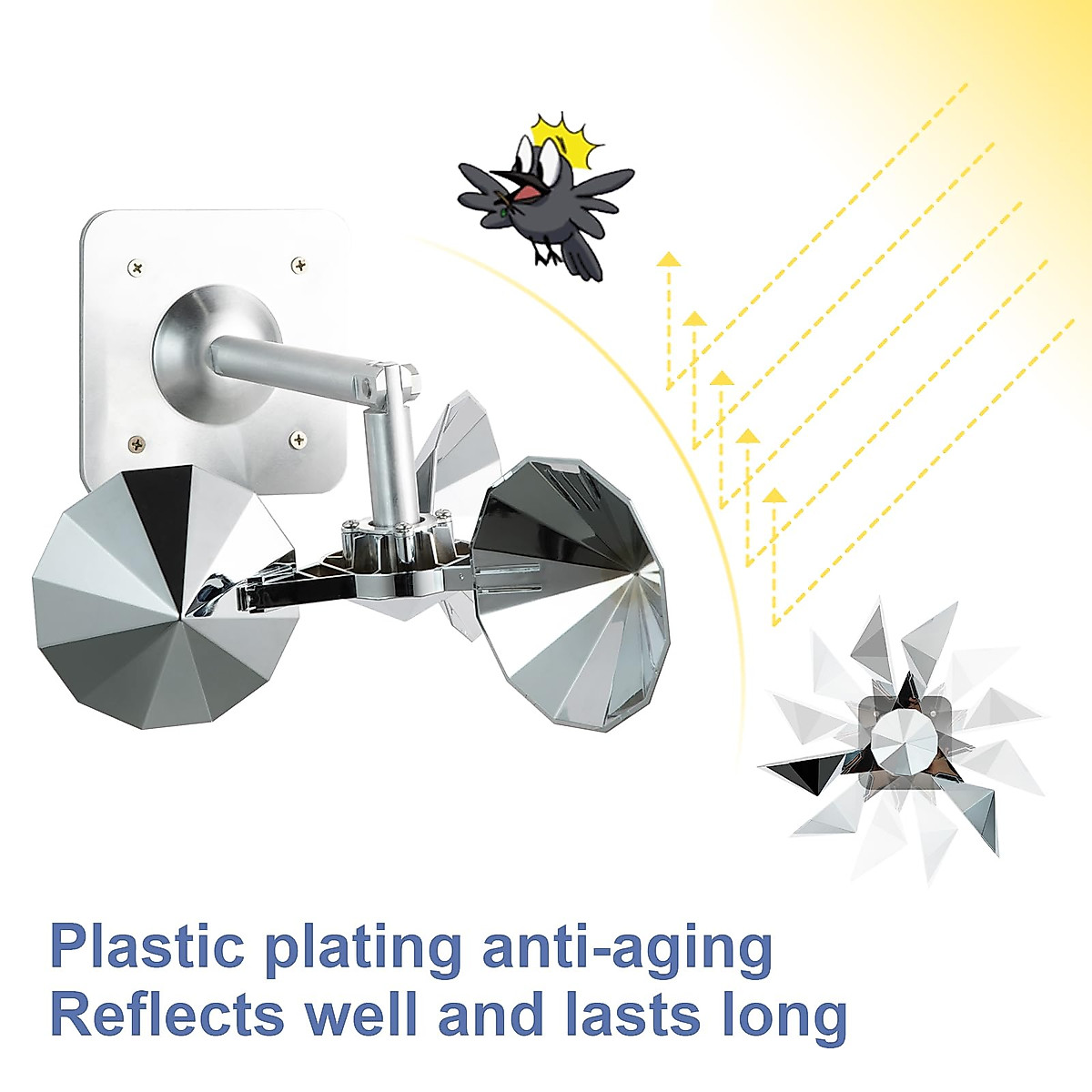 OFFO Bird Scare Reflective Device, Bird Reflector Keep Pigeon Woodpeckers and Sparrows Away for Outdoor Use Boats Roofs Gardens