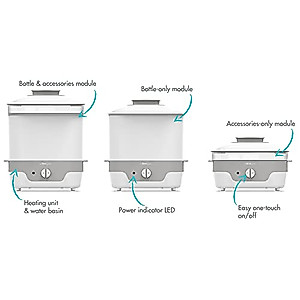The First Years Modular Baby Bottle Sterilizer - Countertop Bottle Sterilizer - Sanitizes Baby Bottles, Baby Pacifiers, Breast Pump Parts - Baby Bottle Feeding Supplies