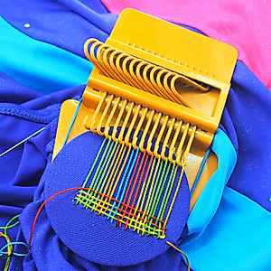 Cuptisserie Speedweve Style Darning Loom, Small Weaving Loom for Visible Mending Jeans, Weave Tool for DIY Artful Patterns, Repair Fabrics (14 Hooks)