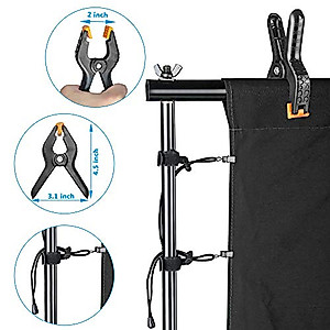 EMART 8.5x10ft Photography Backdrop Kit with 400W 5500K Daylight Umbrella Continuous Lighting Set, Black & White Backgrounds for Photo Studio Product, Photoshoot, Portrait Shoot