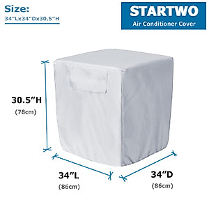 STARTWO Ac Cover for Outside Unit-Heavy Duty Waterproof Durable Air Conditioner Covers for Winter-Windproof Outdoor Carrier Central Air Covers for Outside Units,34Lx34Wx30H Inches