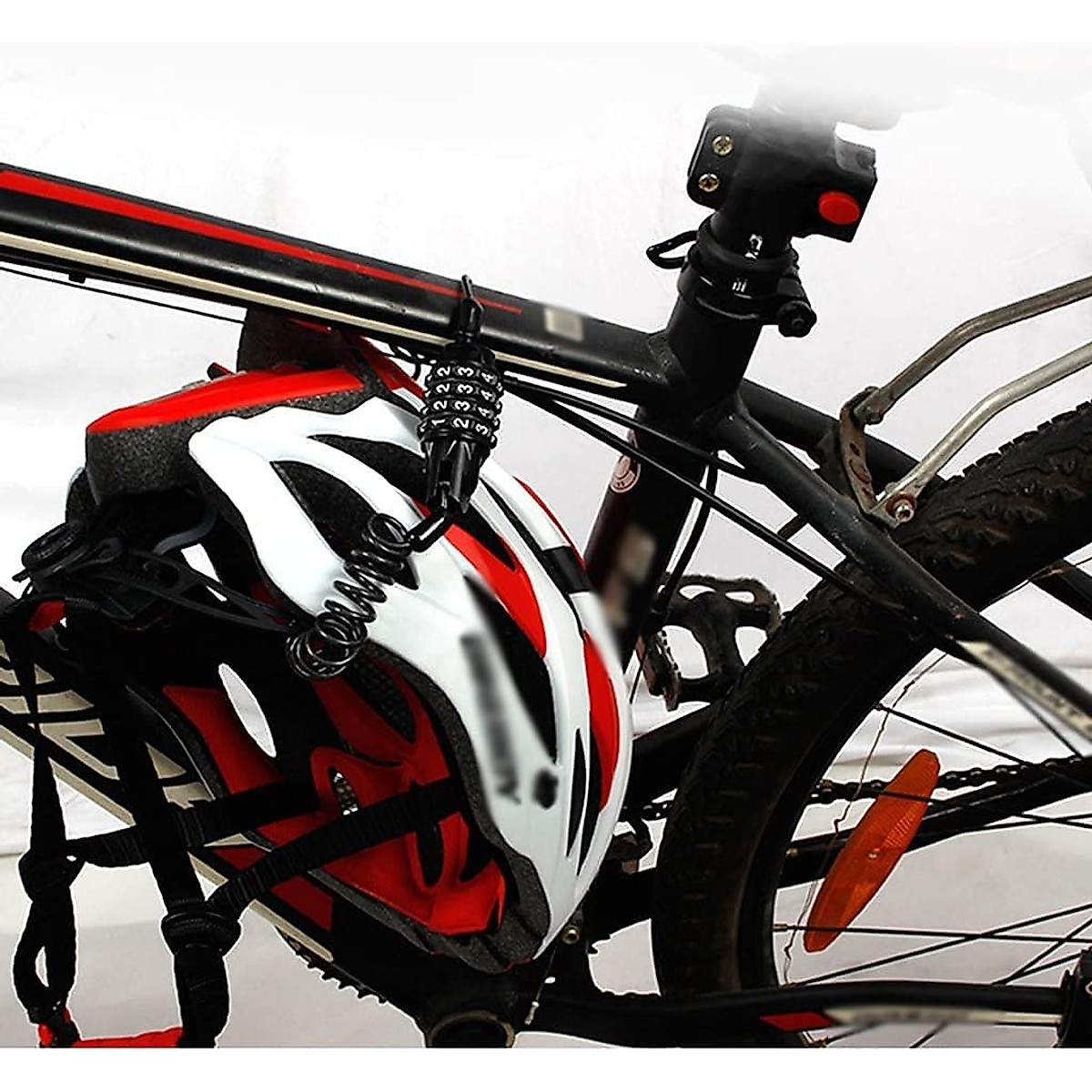 Bicycle Locks Heavy Duty Anti Theft Bike Lock Bike Anti Theft Helmet 4 Digit Password Bicycle Lock for Scooter Motorcycles Cycling Portable Spring Cable Locks