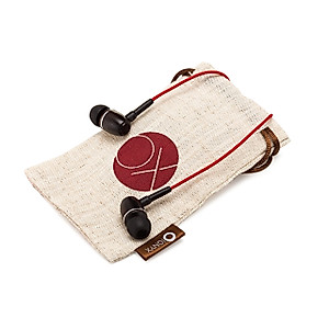 Onyx Noise Cancelling in-Ear Wired Headphones with Mic, 3.5mm Plug Compatible with iPhones, iPads, Android Phones, Computers & Laptops (Red)