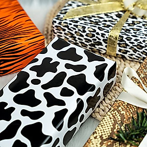WRAPAHOLIC Wrapping Paper Roll - Animal Prints Design for Birthday, Holiday, Party, Baby Shower Present Packing - 4 Rolls - 30 Inch X 120 Inch Per Roll