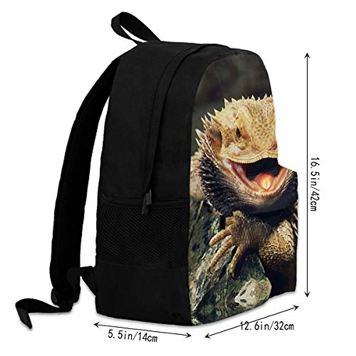 Bearded Dragon Laptop Backpack Durable Lightweight School Bookbag Casual Daypack Travel Hiking Camping College