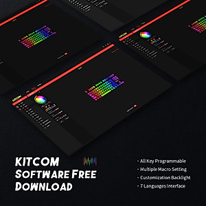 Gaming Keyboard Mechanical 87 Key Silent Red Switch, KITCOM TKL RGB NKRO Backlit Per Key Double-Shot ABS keycaps Programmable Macro Detachable Type-C Quiet Wired Keyboard for Windows Laptop PC NK60T