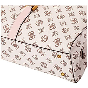 Guess Women's GUESS Briana Girlfriend Medium Satchel Crossbody Tote Bag Handbag - Cream Logo