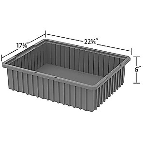 Akro-Mils 33226 Akro-Grid Plastic Slotted Dividable Modu Box Stackable Grid Storage Tote Container, (22-3/8-Inch L x 17-3/8-Inch W x 6-Inch H), (4 Pack), Red