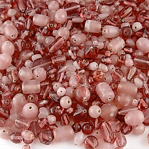 The Crafts Outlet 4-oz=112-g Bulk Assorted Shapes and Sizes 6-12mm Glass Beads Mixed