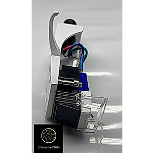 Cartridge and Stylus, needle with mounting bolts And white Headshell for Technics SLD3, SLD303, SLD33, SLD3K, SLD5, SLQ2, SLB303, SLH302, SL1000, SL1100, SL120, SL1650, SL1900, SL1950, SL2000, SL3310