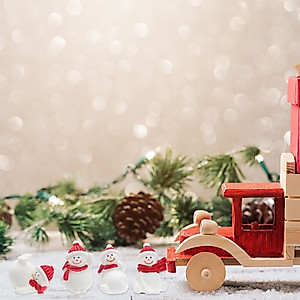 NOLITOY Micro Winter Landscape Ornaments Mini Resin Snowman Statue 4pcs Dollhouse Garden Fairy Yard Sculpture Decoration Random Style